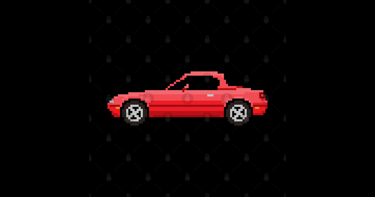 Mazda Miata NA Pixelart - Car - Sticker | TeePublic