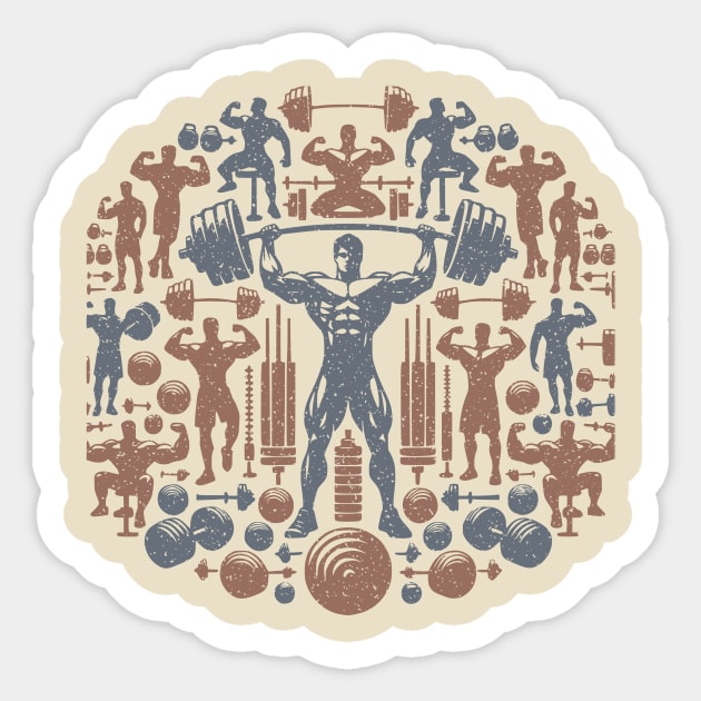 Bodybuilding Pattern - Bodybuilding - Sticker | TeePublic
