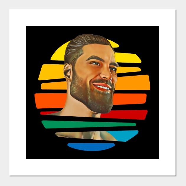 Retro Gigachad Meme - Gigachad - Posters and Art Prints | TeePublic