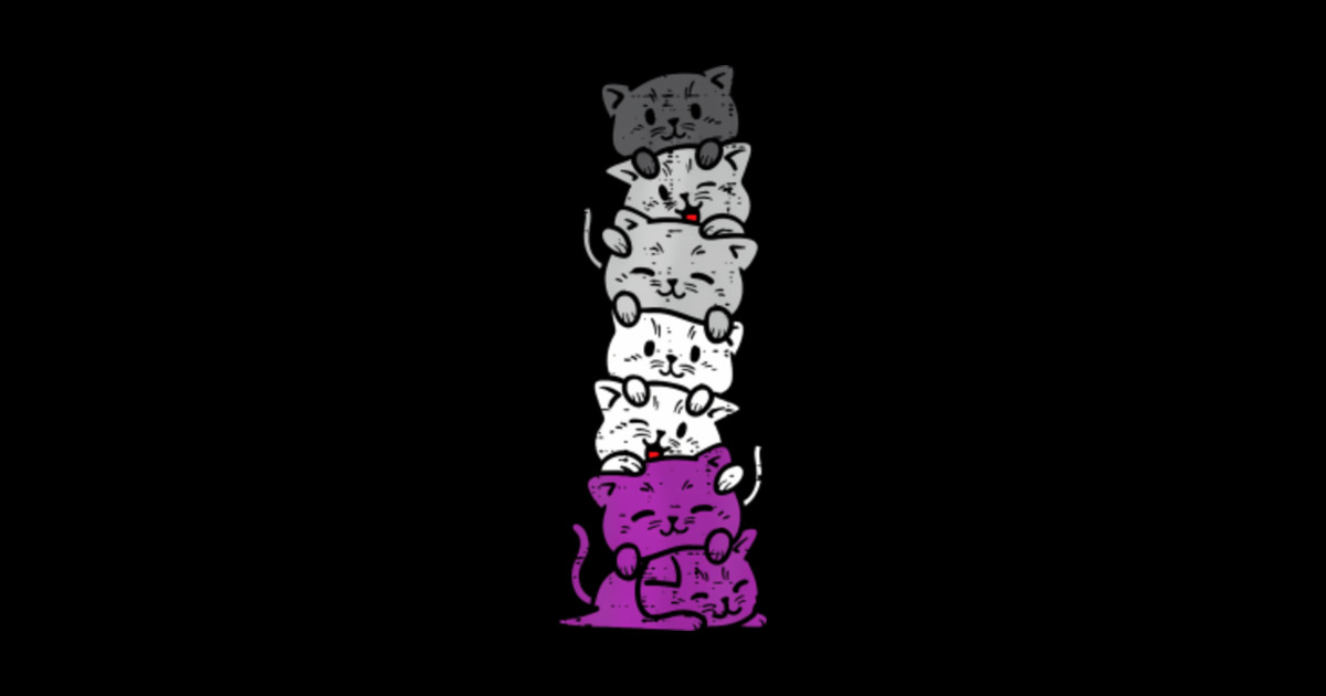 Cat Stack Asexual Pride Cute Ace Flag Animal Pet Lover - Cat Stack ...