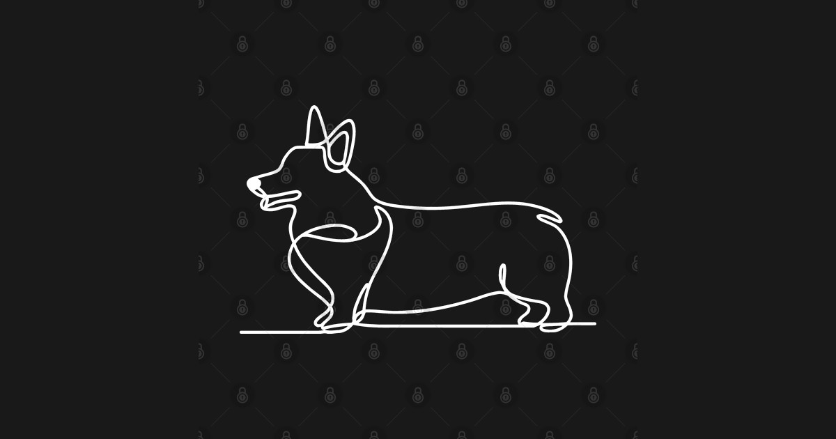Corgi Line Drawing - Corgi - T-Shirt | TeePublic