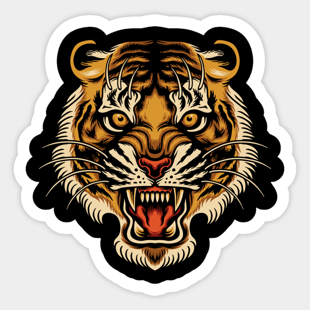 Tattoo tiger head - Tiger Tattoo - Sticker | TeePublic