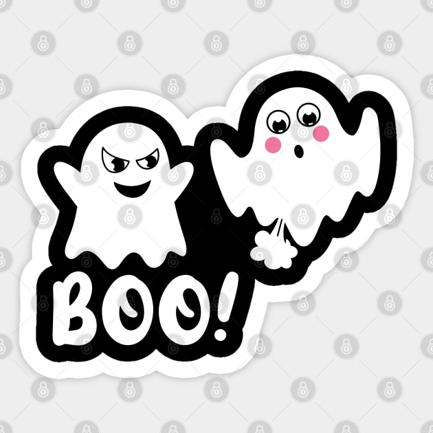 Boo! Scared Ghost - Ghost - Sticker | TeePublic