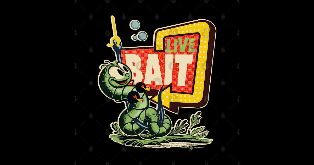 Live Bait! - Fishing - Sticker | TeePublic