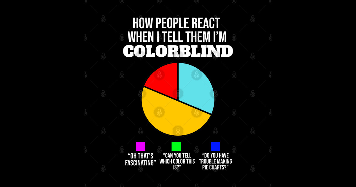 Funny Colorblind Pie Chart Color Blindness Gift - Funny Colorblind - T ...