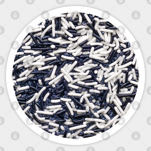 Black and White Sprinkles Circle Photograph - Sprinkles - Sticker ...