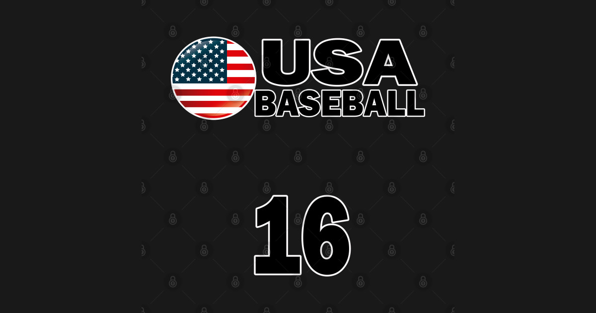 USA Baseball Number 16 T-shirt Design - Baseball - T-Shirt | TeePublic