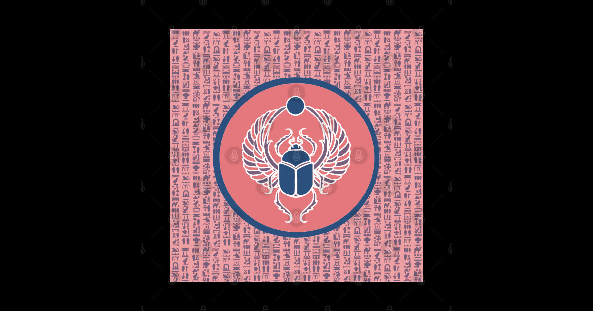 Sacred scarab with wings, ancient Egypt, hieroglyphs, vintage look, old ...