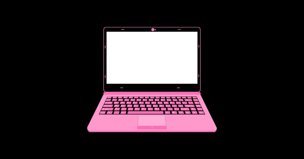 realistic laptop vector illustration in black and pink color - Vectors ...