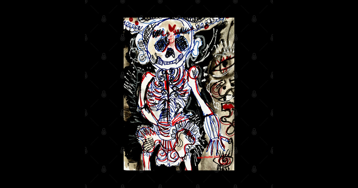 Mexican Folk Skeleton - Skeleton - Sticker | TeePublic