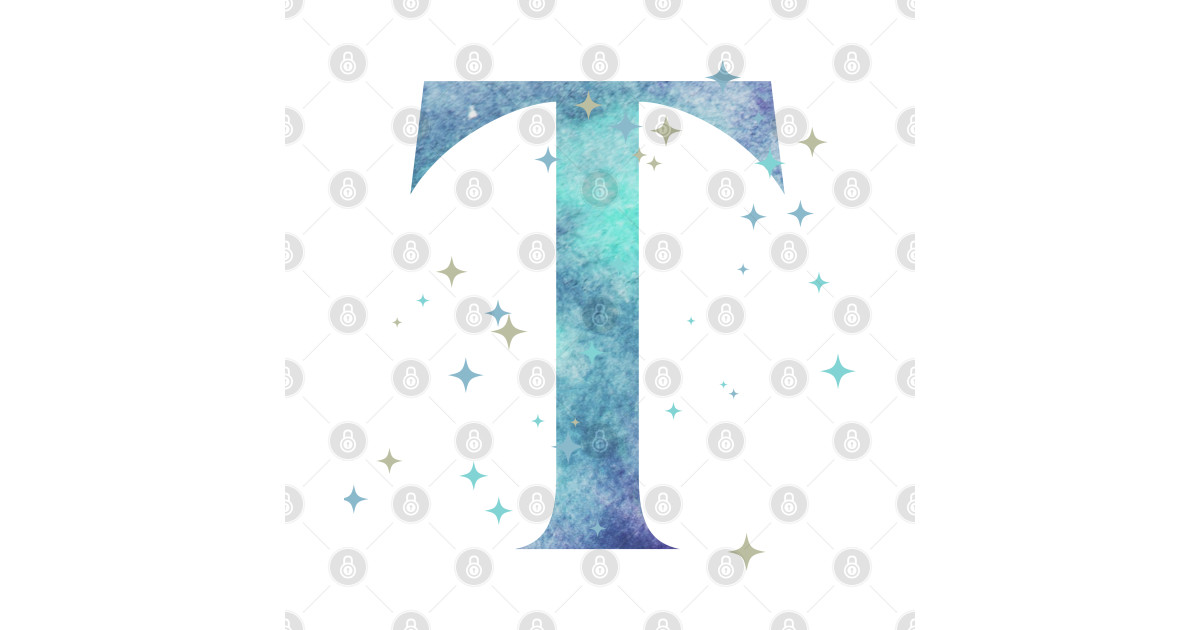 Letter T Monogram watercolor galaxy - Monogram Letter T - T-Shirt ...