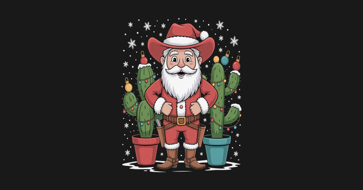 Christmas Western Cowboy Santa - Christmas Western Cowboy Santa - T ...