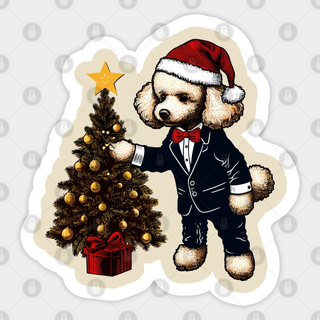 Poodle Dog Christmas - Christmas - Sticker | TeePublic