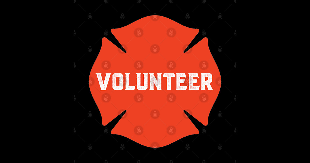 Firefighter Cross Logo with Volunteer text - Firefighter - Sticker ...
