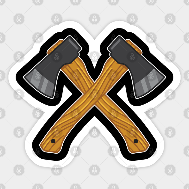 Axe Throwing - Crossed Axes - Axe Throwing - Sticker | TeePublic