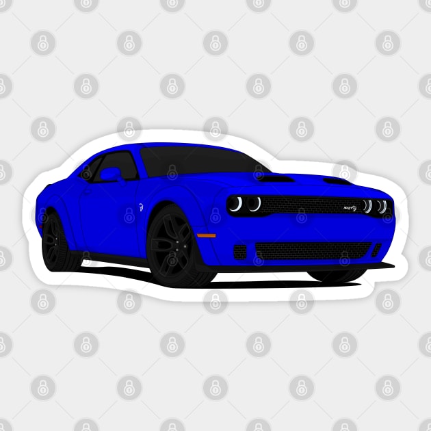 HELLCAT DARK-BLUE - Dodge Hellcat Challenger - Sticker | TeePublic