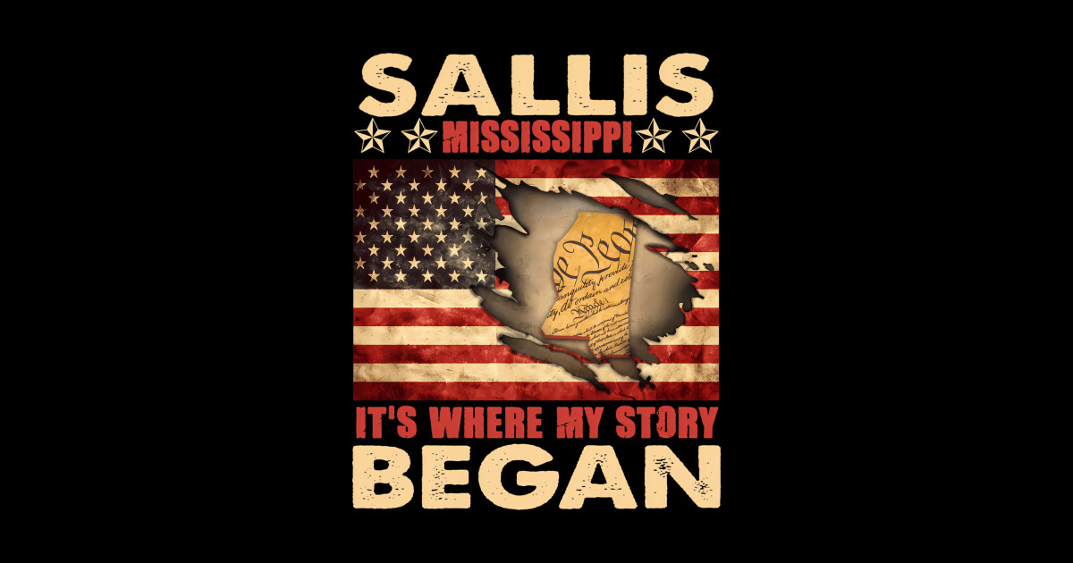 Sallis Mississippi Usa Flag 4Th Of July - 4th Of July - Sticker | TeePublic