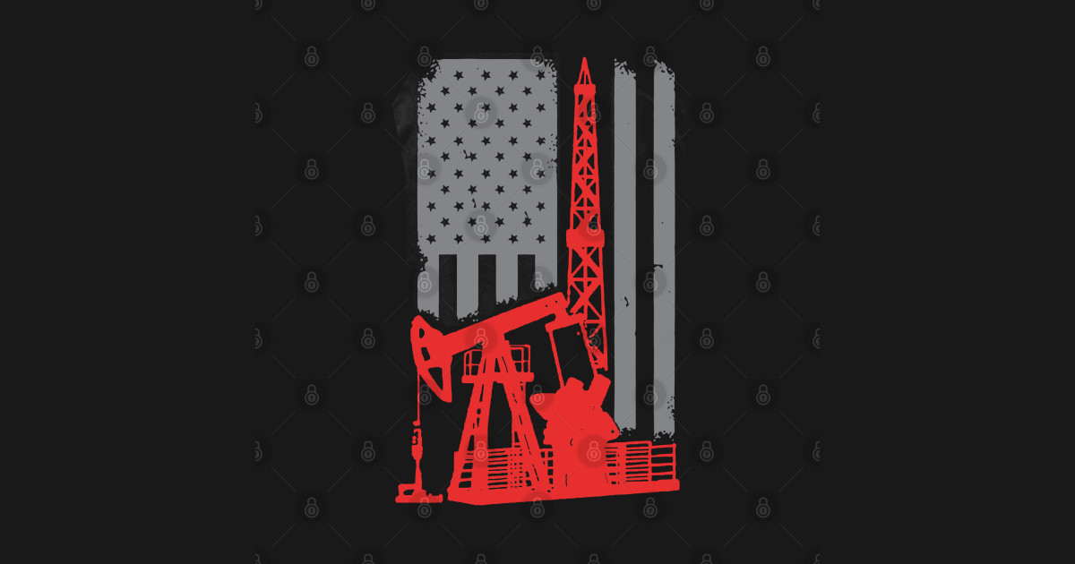 Oilfield Worker USA Flag Design - Oilfield - T-Shirt | TeePublic