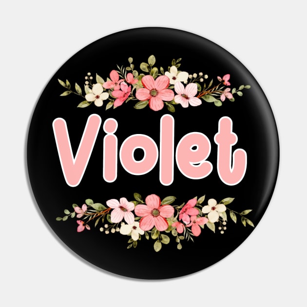 Flower Border Violet Name Label - Flower Border Violet Name Label - Pin ...