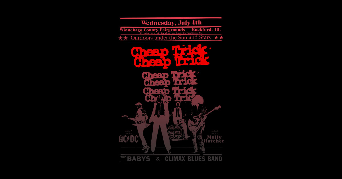 Cheap Trick concert poster - Cheap Trick - Sticker | TeePublic