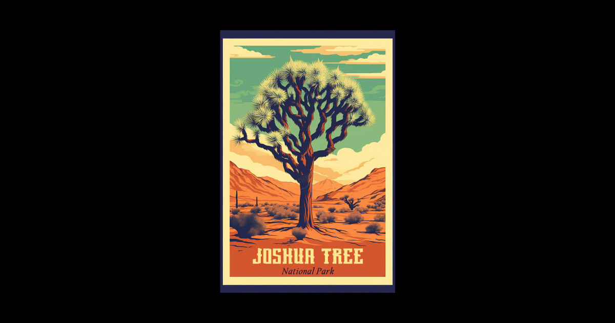 Joshua Tree National Park Vintage Travel Poster - Joshua Tree - Sticker ...