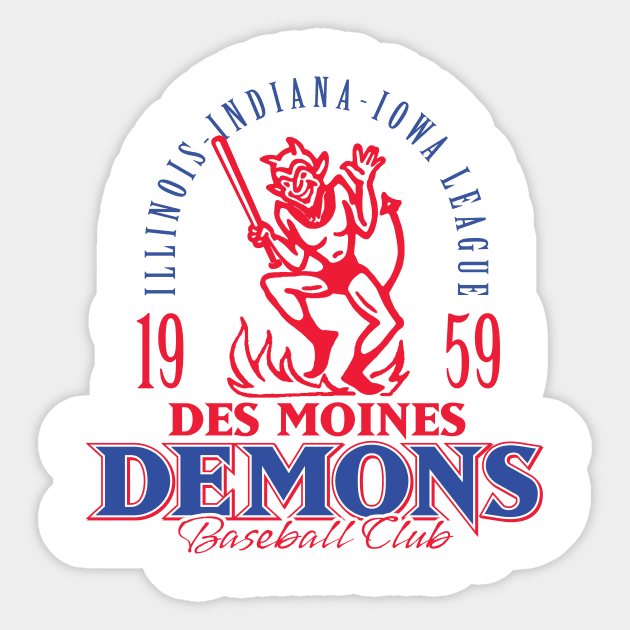 Des Moines Demons - Minor League Baseball - Sticker | TeePublic