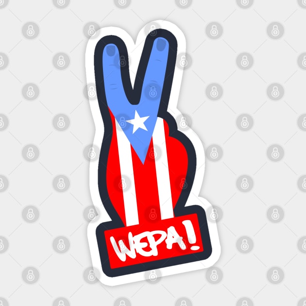Puerto Rico Wepa Boricua Flag Peace Sign - Puerto Rico - Sticker ...