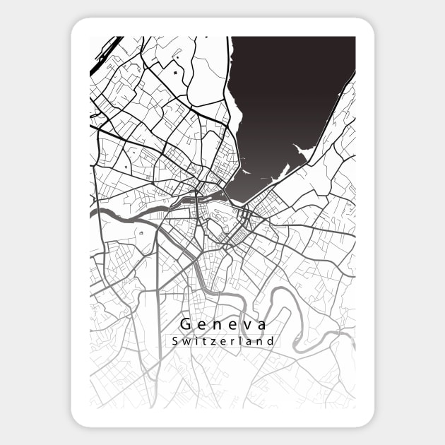 Geneva Switzerland City Map - Geneva - Sticker | TeePublic