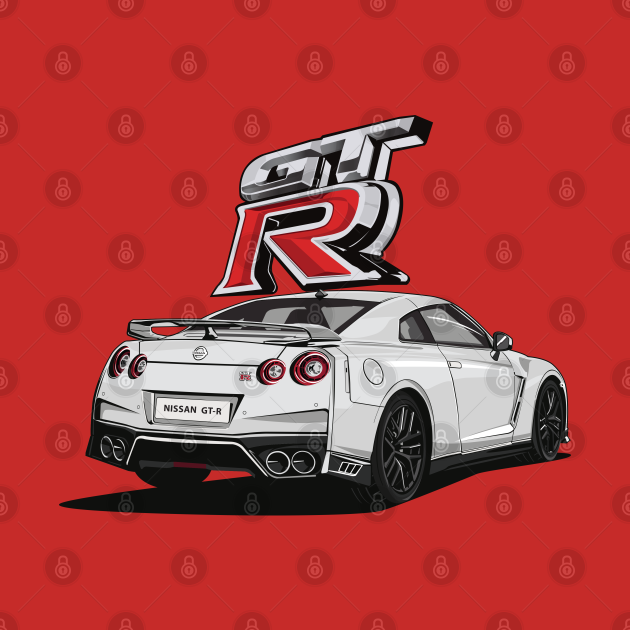 White GT-R - Nissan Gtr - T-Shirt | TeePublic