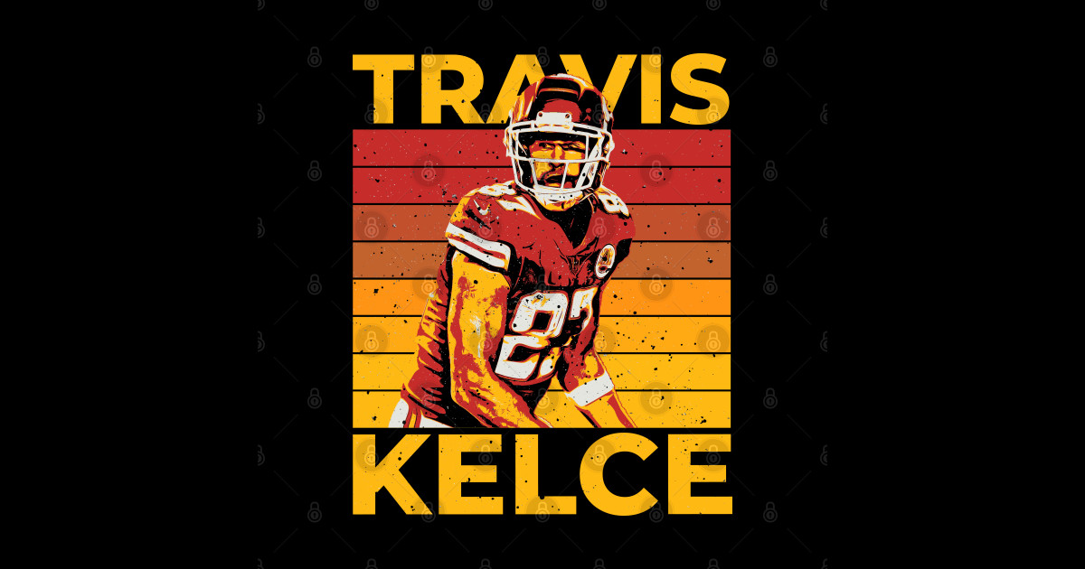 travis kelce retro - Travis Kelce - Sticker | TeePublic