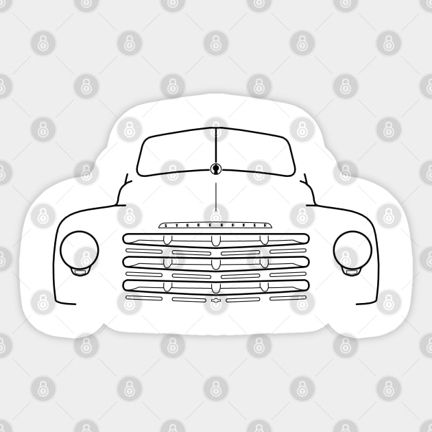 Studebaker 2R5 classic 1950s pickup truck black outline graphic ...