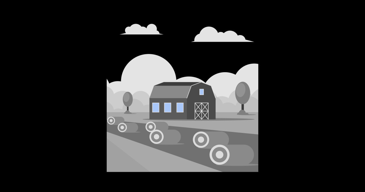 Rural landscape, minimalist blue monochrome - Tree - Sticker | TeePublic