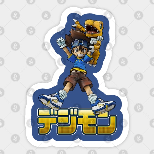 Taichi & Agumon - Digimon - Sticker | TeePublic