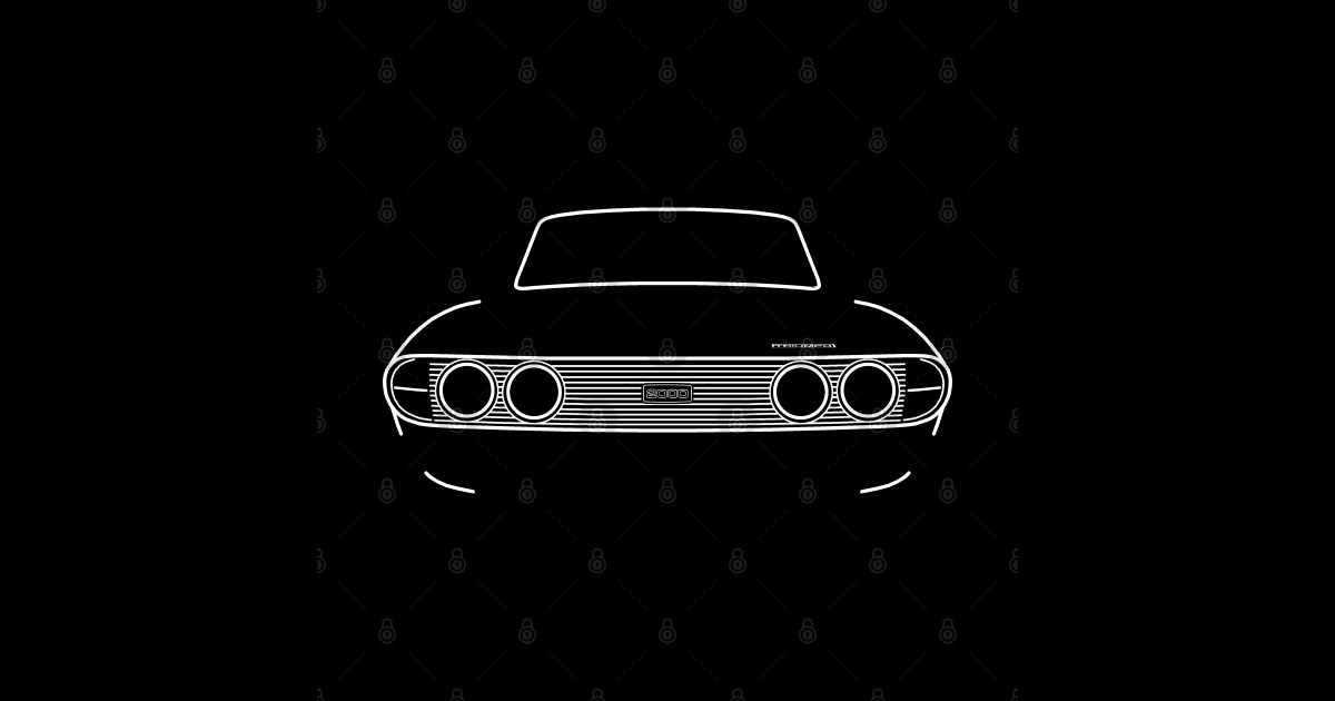 Triumph 2000 early Mk2 1970s classic car white outline graphic ...