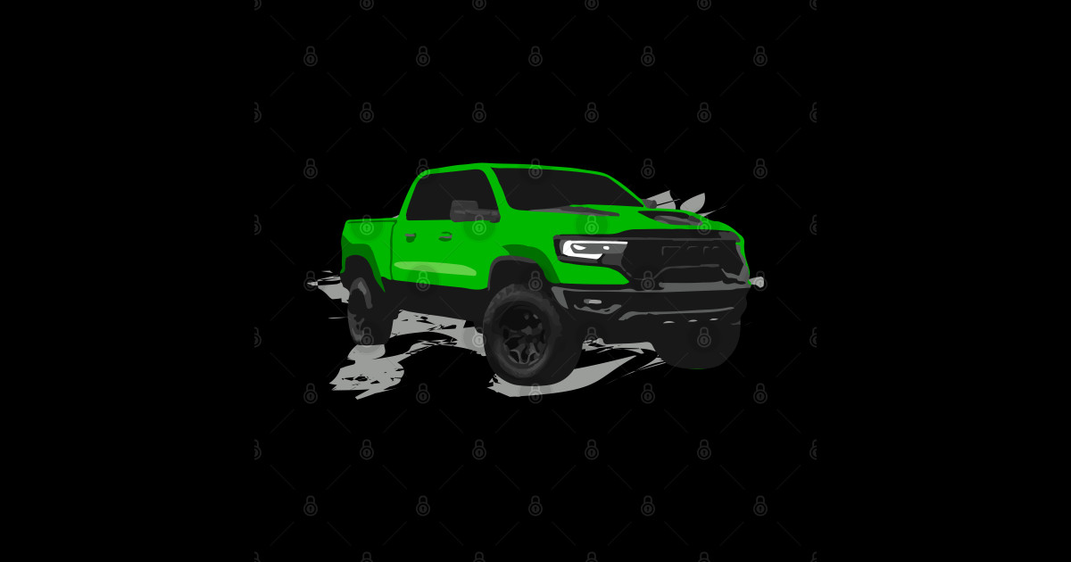 Green Trx pickup - Ram Pickup - Sticker | TeePublic
