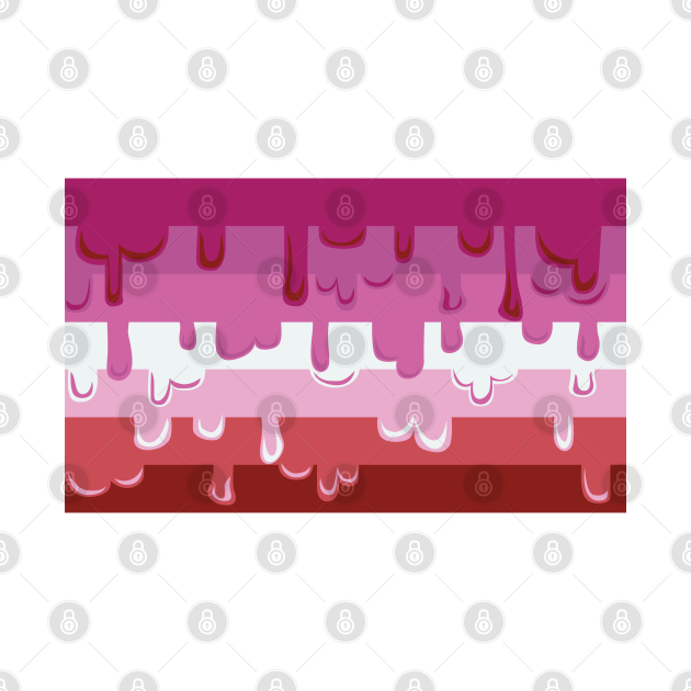 Dripping Lesbian Pride - Pride Flag - Long Sleeve T-Shirt | TeePublic