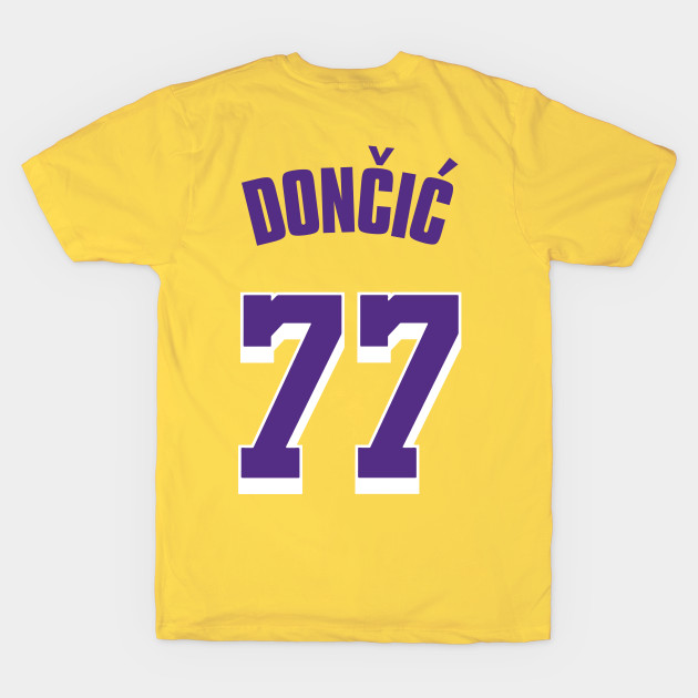 Luka Doncic Lakers Jersey Yellow (Front/Back Print) - Luka Doncic - T ...