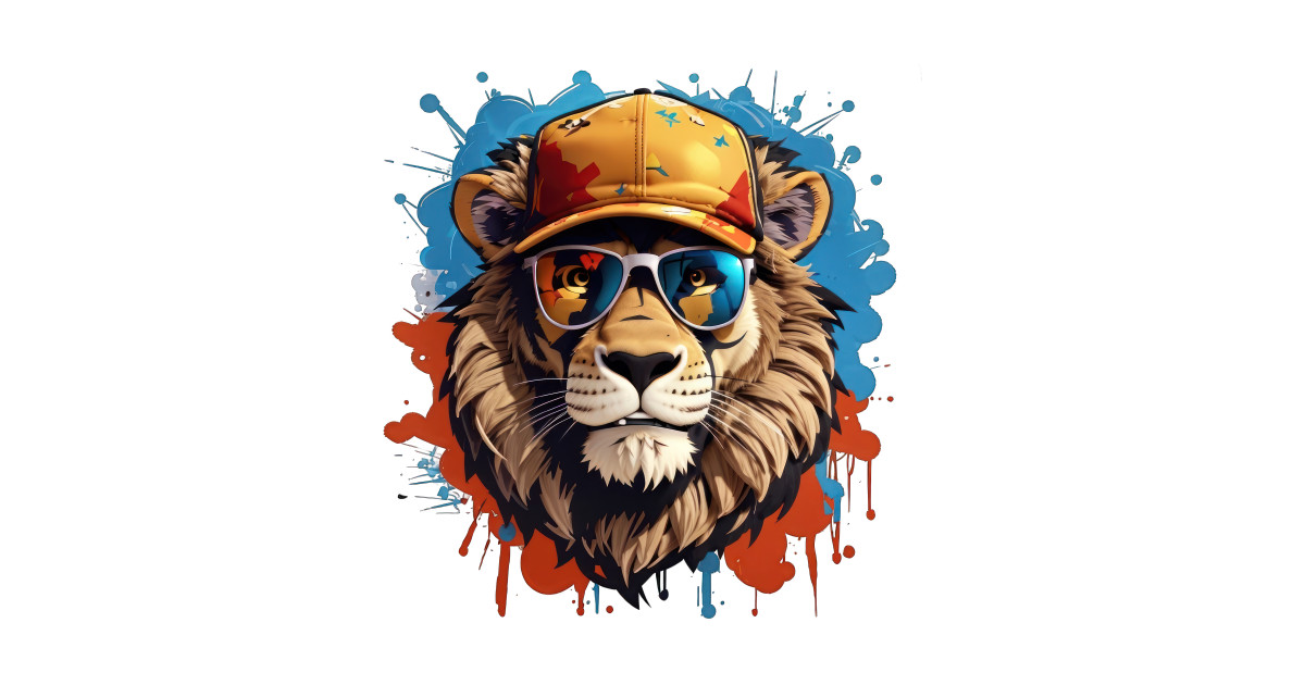 Nonchalant Gangster Lion - Gangster - T-Shirt | TeePublic