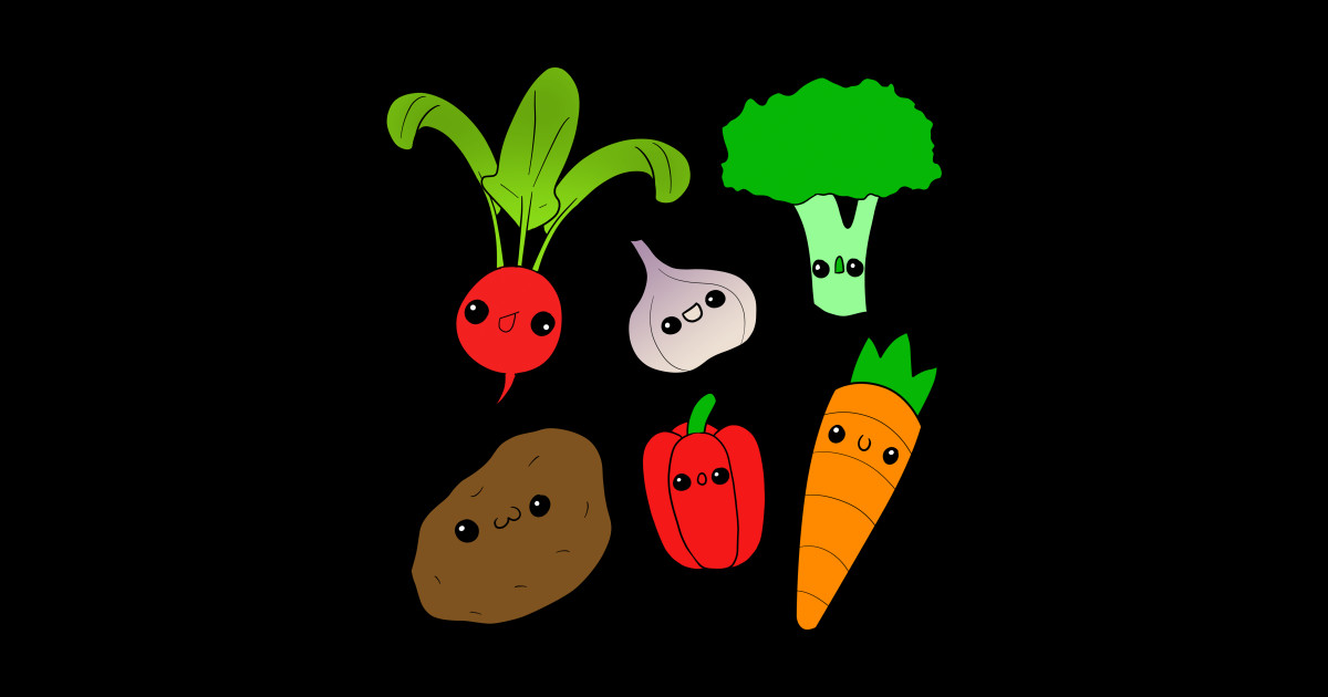 Chibi Veggies - Vegetables - Sticker | TeePublic
