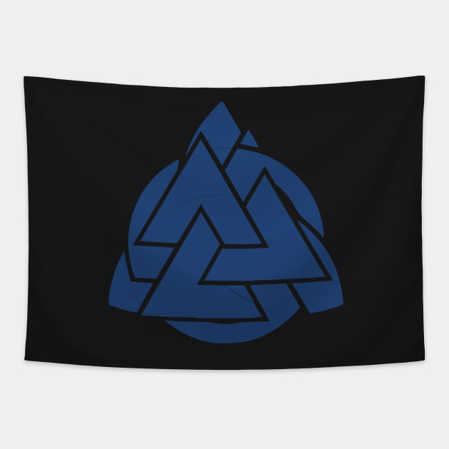 Blue Triquetra Valknut Symbol - Triquetra - Tapestry | TeePublic