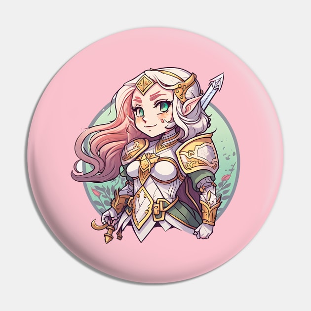 A Dnd Female Elf Paladin Dnd Character Pin Teepublic