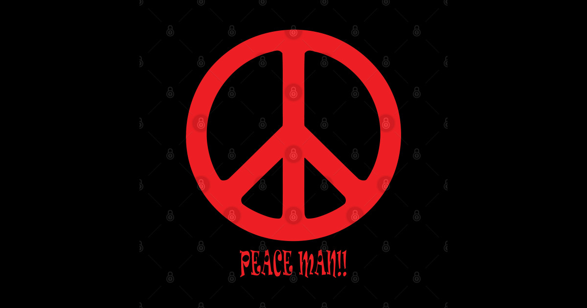 Red Peace Sign With Text - Peace Sign - Sticker | TeePublic