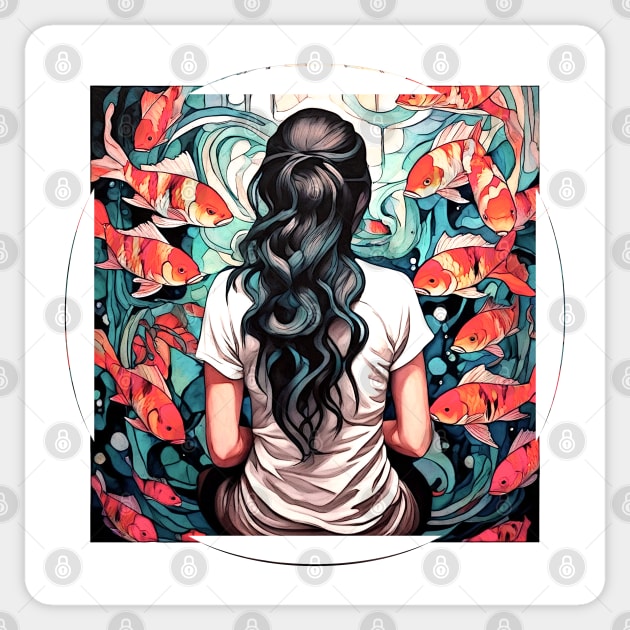 kio fish woman 2024 tileartwork - Kio - Sticker | TeePublic