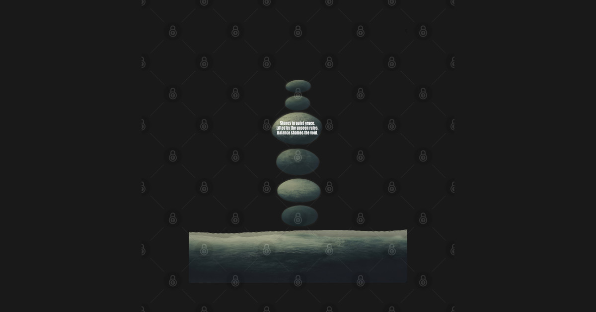 Bad Haiku: Stacked Stones on a Dark Background - Haiku - T-Shirt ...