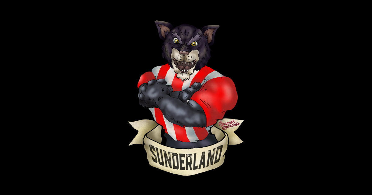Sunderland Black Cat Mascot - Ronnies Mascots - Sticker | TeePublic