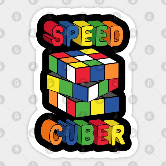 Speed Cuber Art - Rubik Cube - Sticker | TeePublic