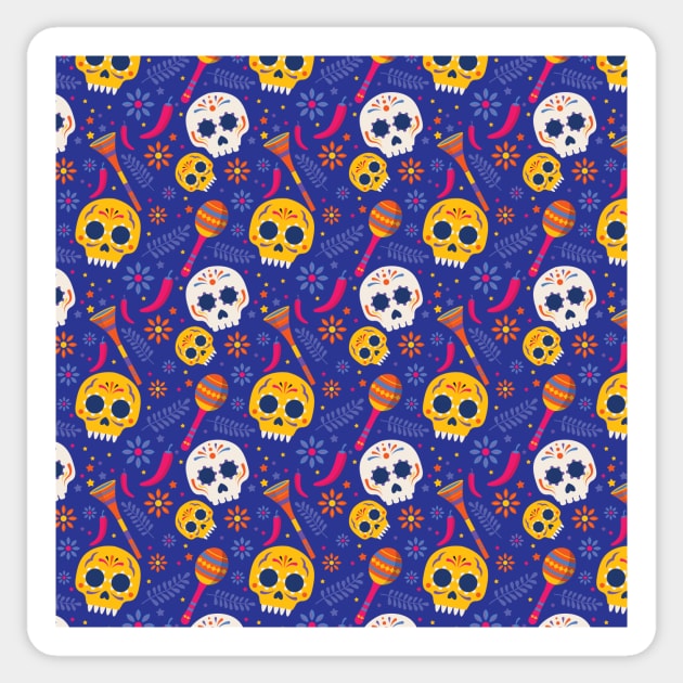 Brightly Colored Skulls - Brightly Colored Skulls - Sticker | TeePublic