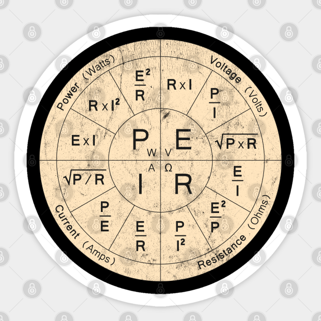 Formula Wheel of Electrical Engineering - Ohms Law - Sticker | TeePublic