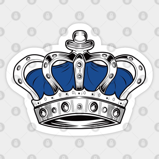 Crown - Blue - Crown - Sticker | TeePublic