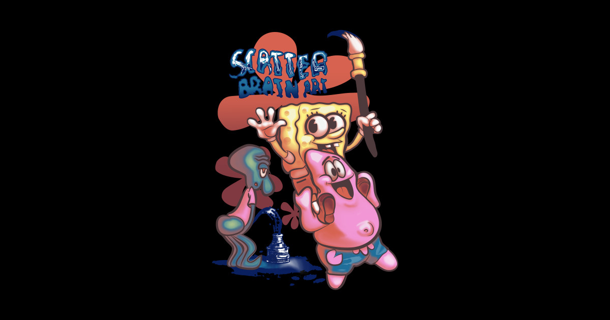 scatter brain art - Cartoons - Sticker | TeePublic